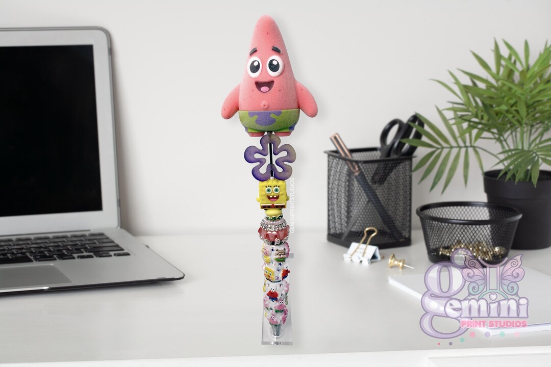 Patrick Star From Spongebob Beaded Pen Cartoon Character Pen Handmade ...