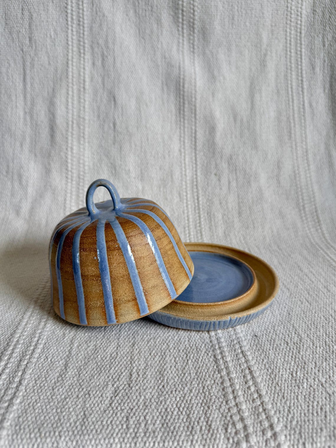 Wheel Thrown Pottery Light Blue Butter Dish Handmade Ceramics, Small ...