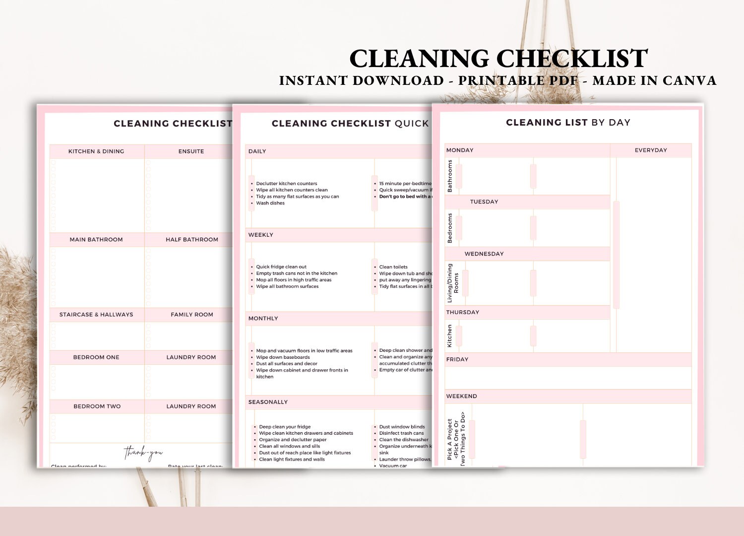 Cleaning Planner Printable Cleaning Home Planner Editable Cleaning ...
