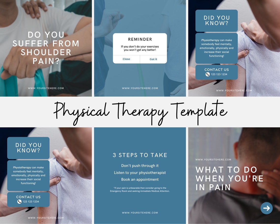 Physical Therapy Instagram Templates Personal Development Wellness ...
