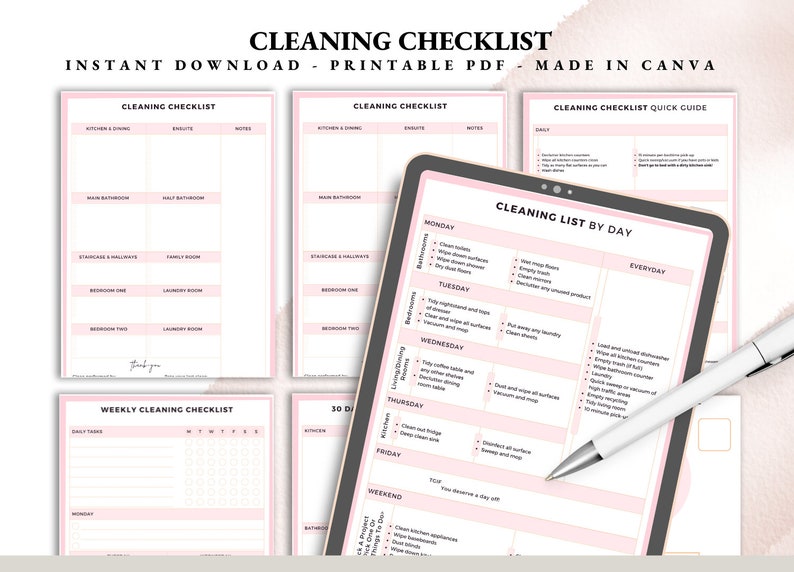 Cleaning Planner Printable Cleaning Home Planner Editable - Etsy