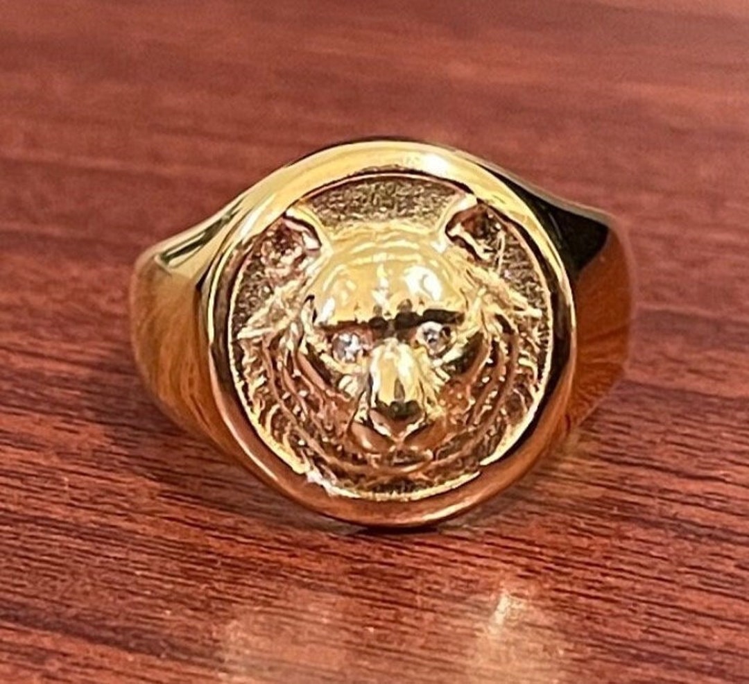 Tiger Signet Ring - Etsy