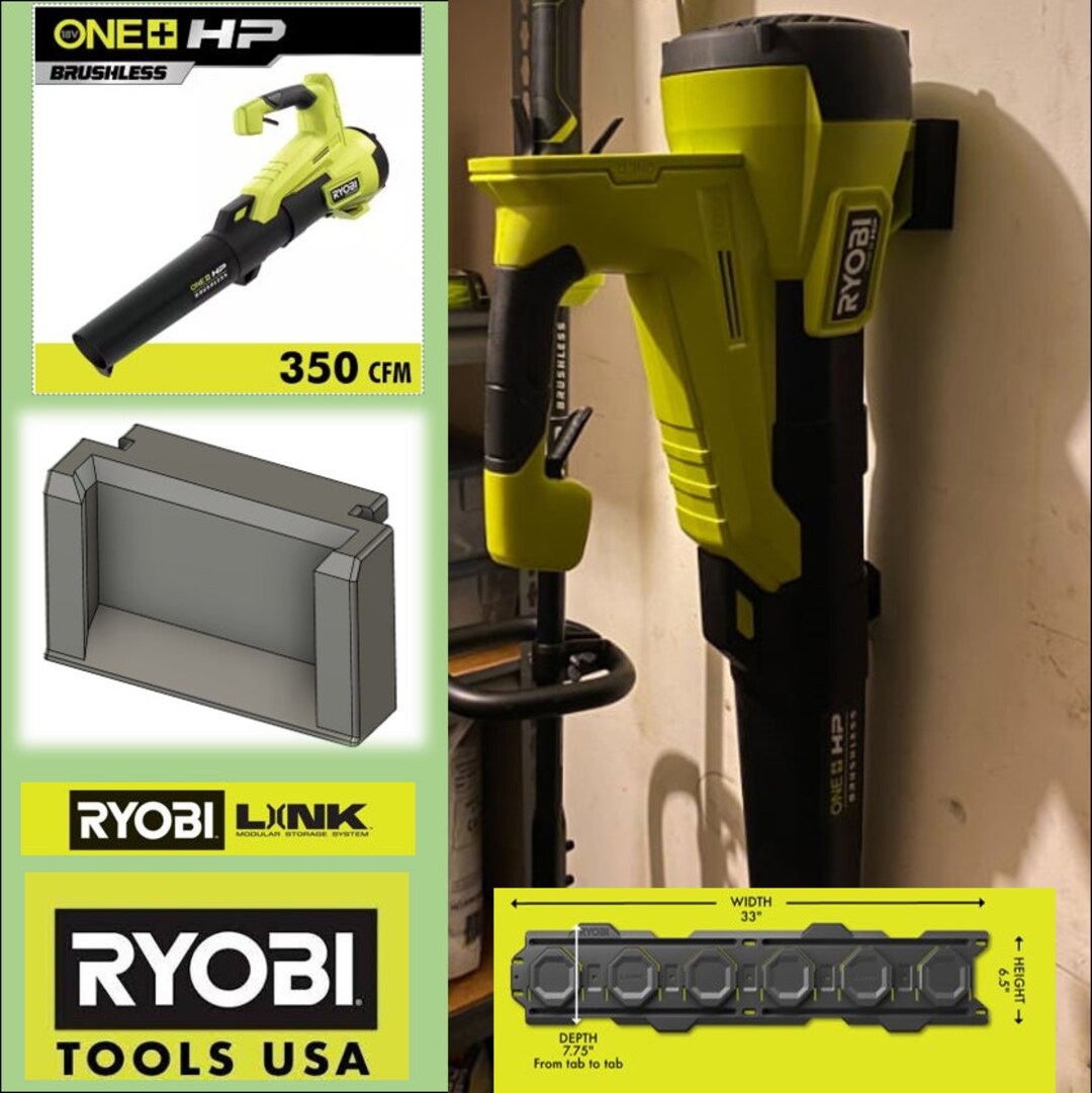 Ryobi 18v Leaf Blower Link System Mount P21012 350 CFM 3D Printed - Etsy