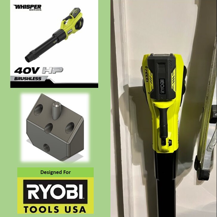 Ryobi 40v Leaf Blower Wall Mount RY404010 RY404013 RY404130 RY40100 3D ...