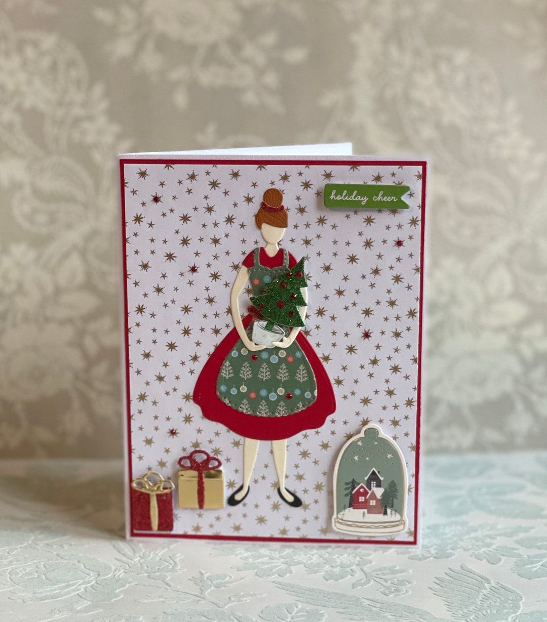 Christmas Card Holiday Card Snow Card Winter Card Handmade - Etsy