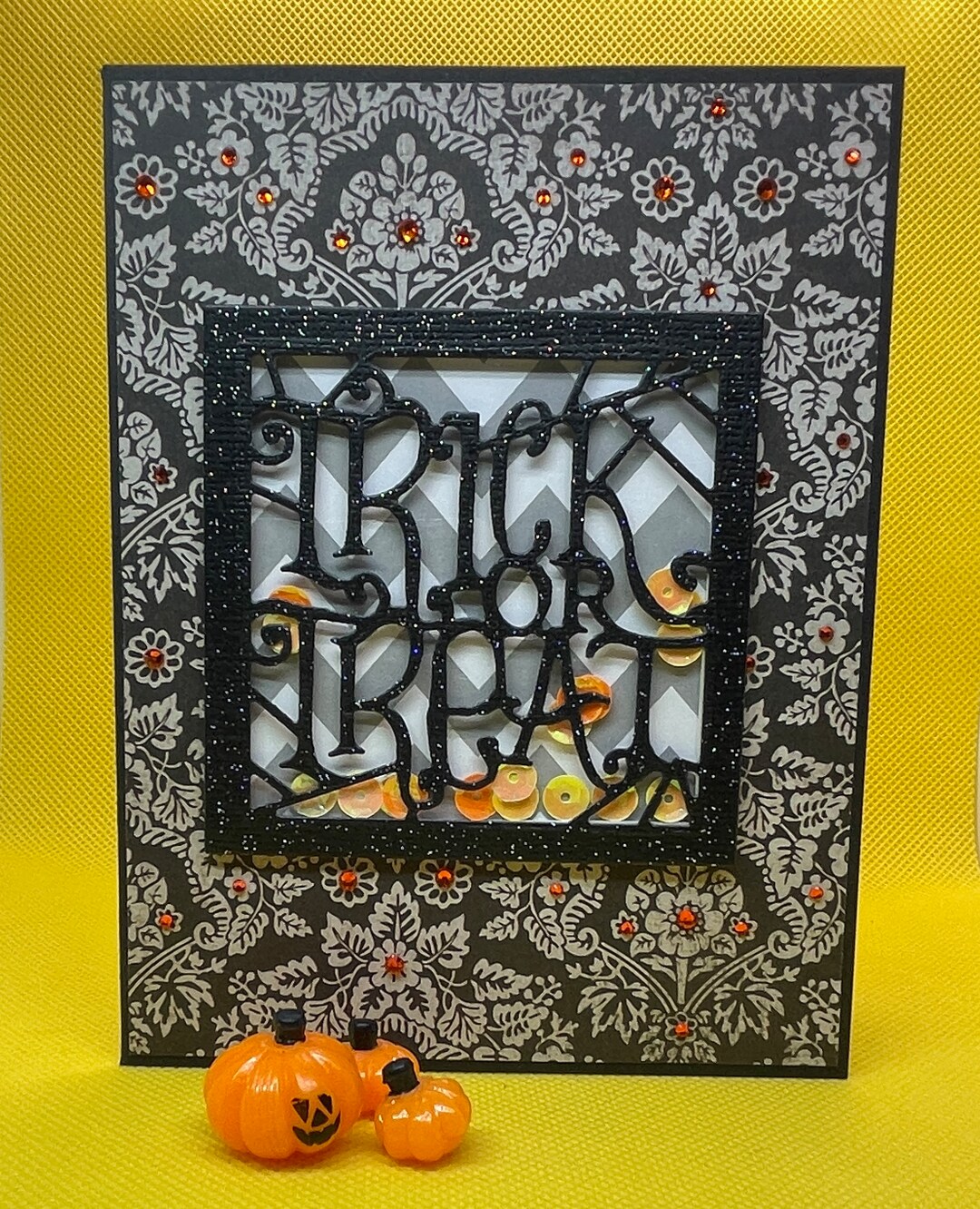 Halloween Card, Spooky Card, Pumpkin Card, Handmade Card, 3D Card ...