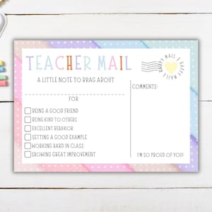 Teacher Mail | Note From Teacher | Polka Dot Mail | Teacher Brag ...