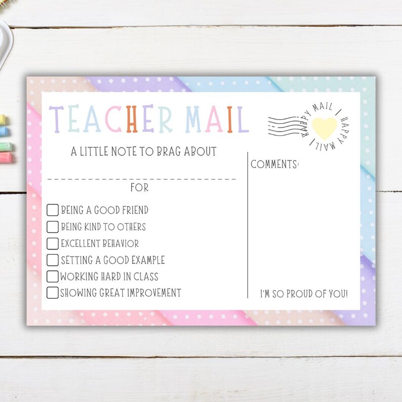 Teacher Mail | Note From Teacher | Polka Dot Mail | Teacher Brag ...