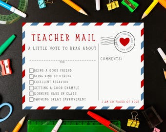 Teacher Mail | Note From Teacher | Polka Dot Mail | Teacher Brag ...
