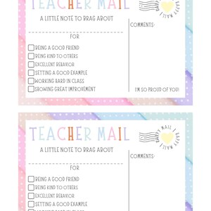 Teacher Mail | Note From Teacher | Polka Dot Mail | Teacher Brag ...