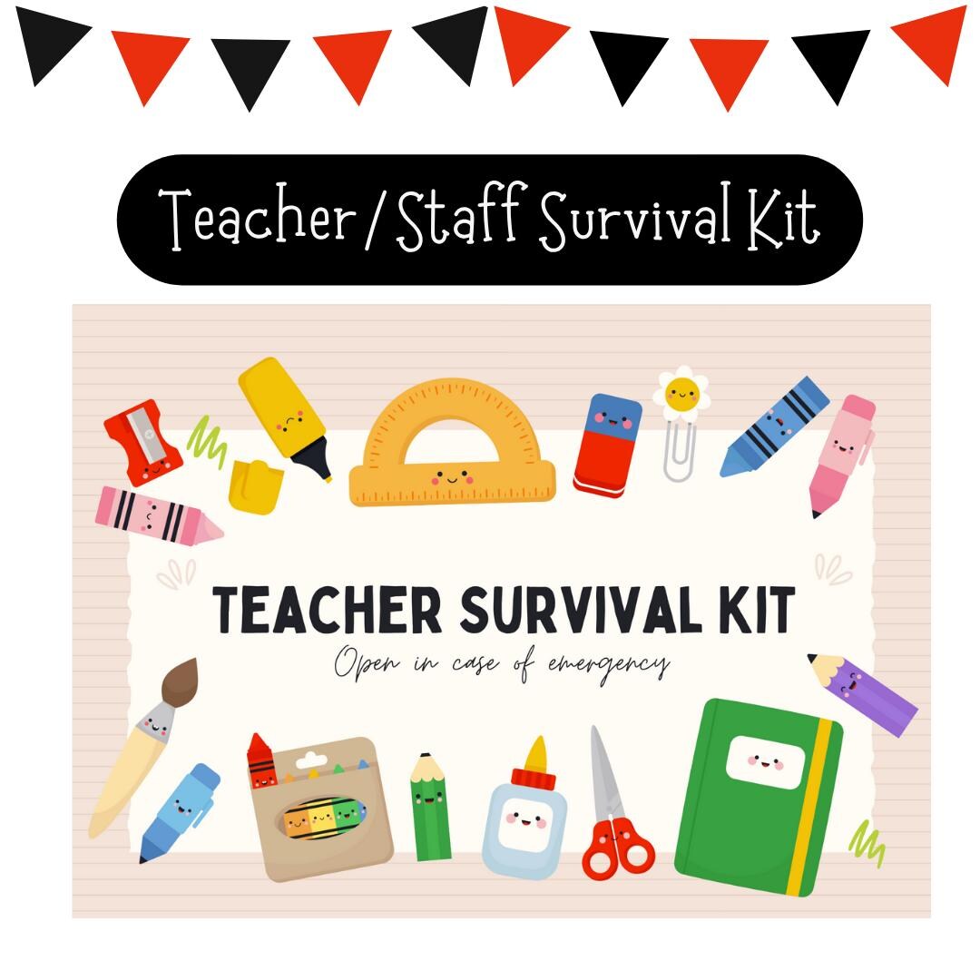 Teacher Survival Kit Label: Staff Appreciation Gift (digital Download ...