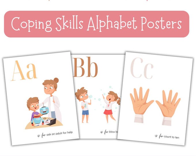 Coping Skills Alphabet Line Printable Posters for Classroom, Children's ...