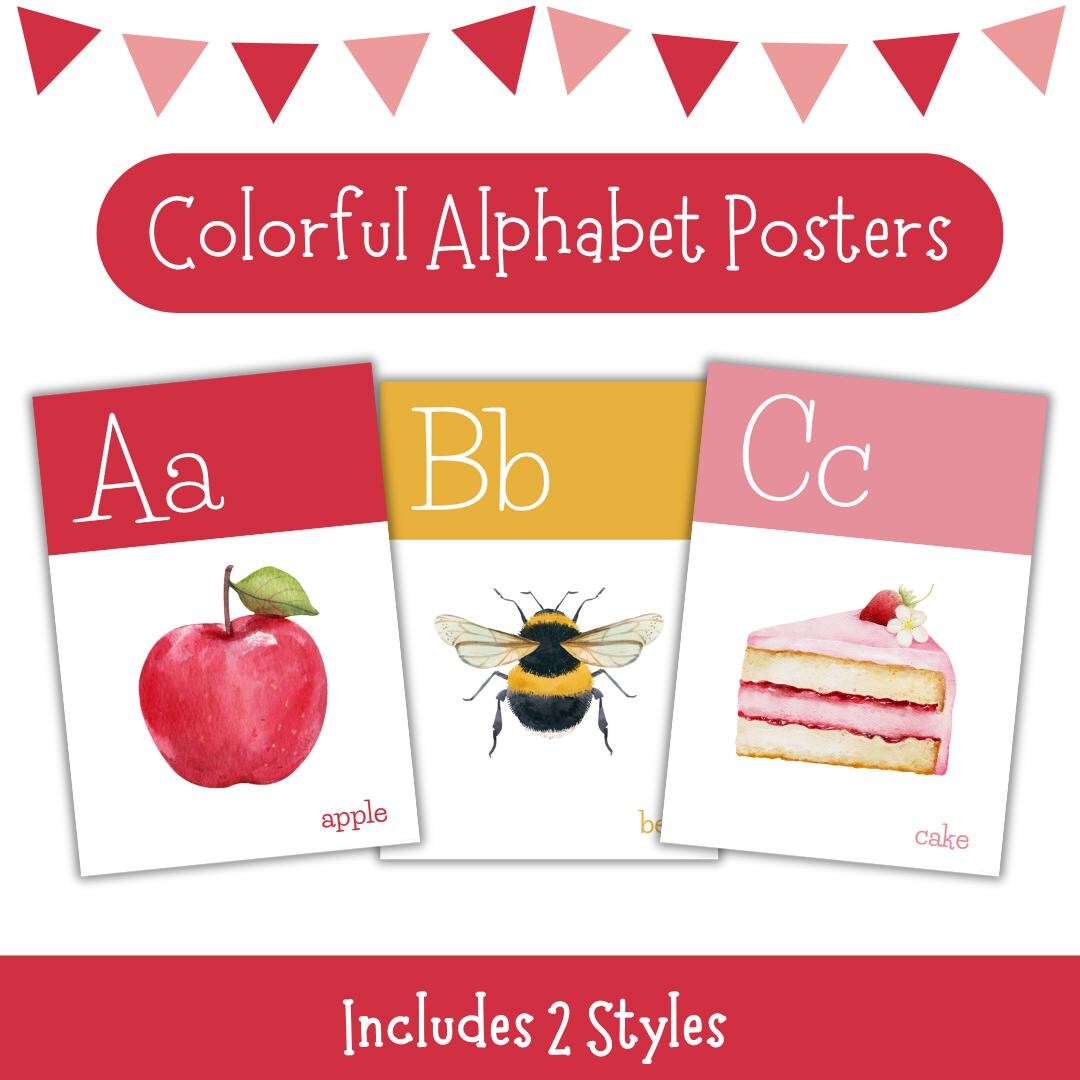 Colorful Alphabet Posters: ABC Classroom Decor (digital Download) - Etsy