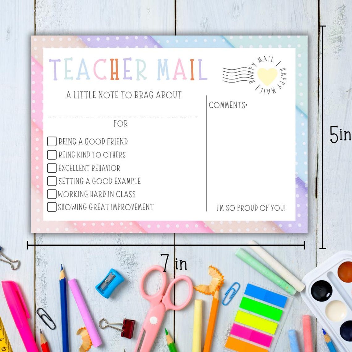 Teacher Mail | Note From Teacher | Polka Dot Mail | Teacher Brag ...