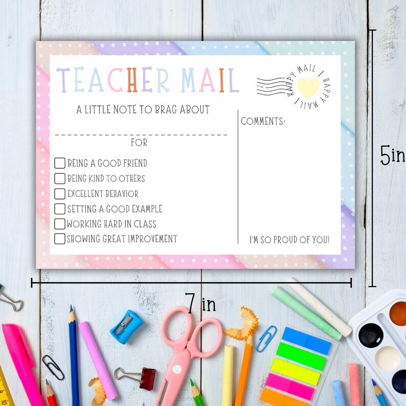 Teacher Mail | Note From Teacher | Polka Dot Mail | Teacher Brag ...
