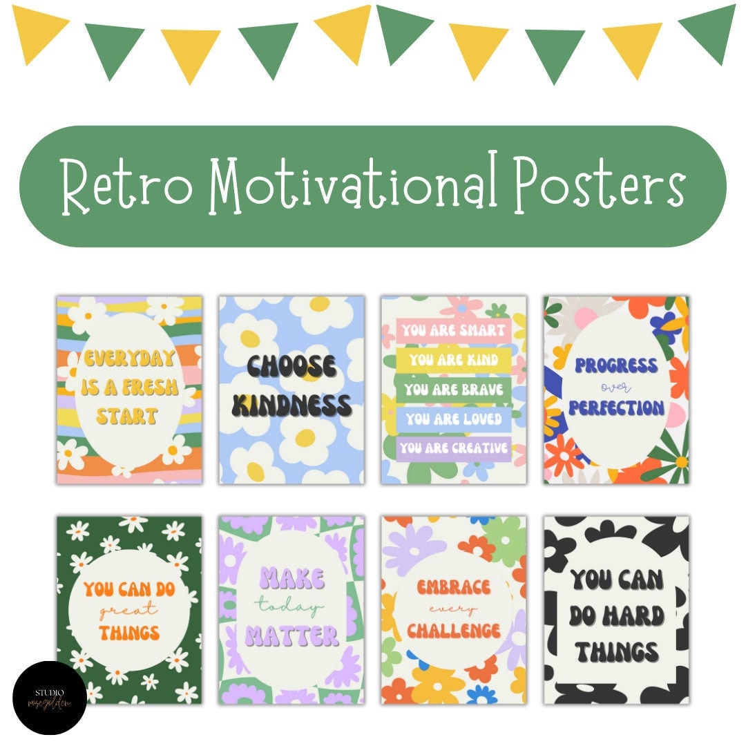 Retro Motivational Posters | Boho Motivational Posters | Retro ...
