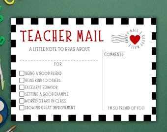 Teacher Mail | Note From Teacher | Polka Dot Mail | Teacher Brag ...