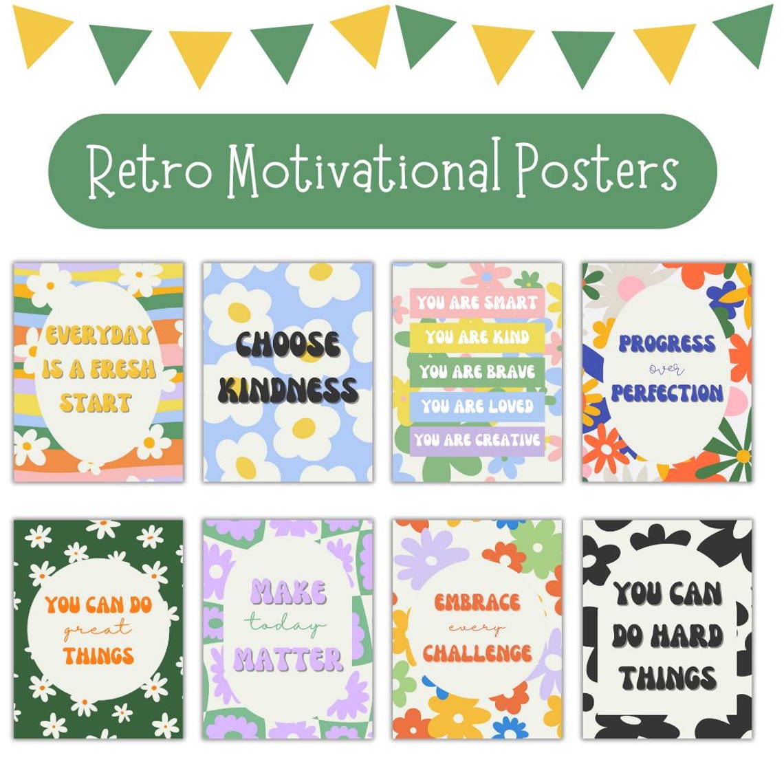 Retro Motivational Posters: Boho Classroom Decor (8.5" X 11" Printable ...