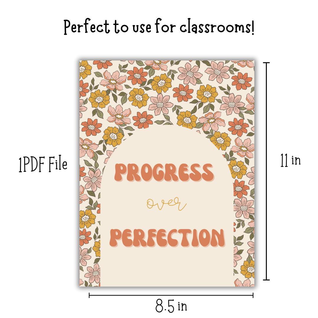 Groovy Growth Mindset Posters: Retro Boho Classroom Decor (digital ...