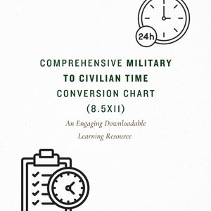 Comprehensive Military to Civilian Time Conversion Chart (8.5x11) - Etsy