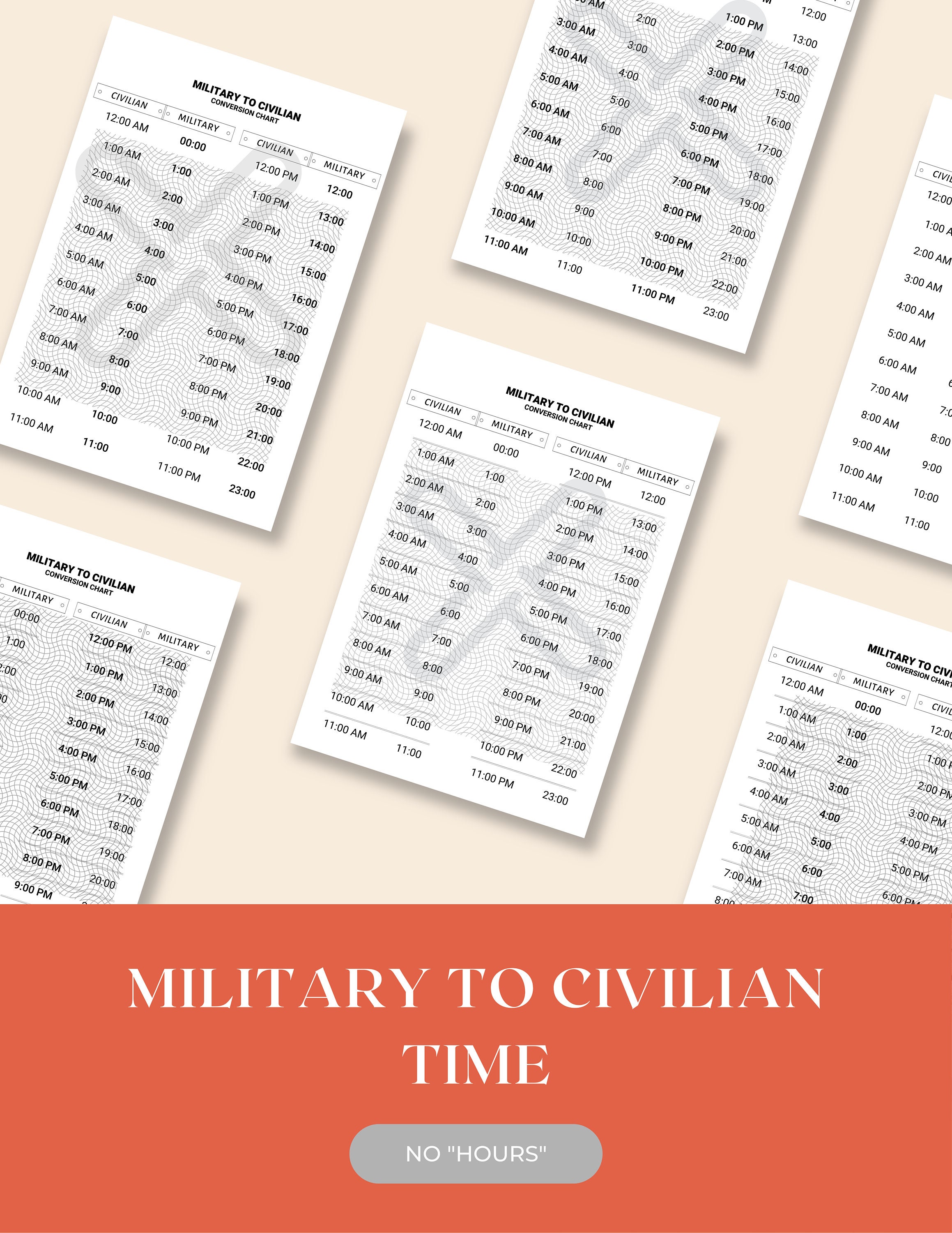 Comprehensive Military to Civilian Time Conversion Chart (8.5x11) - Etsy