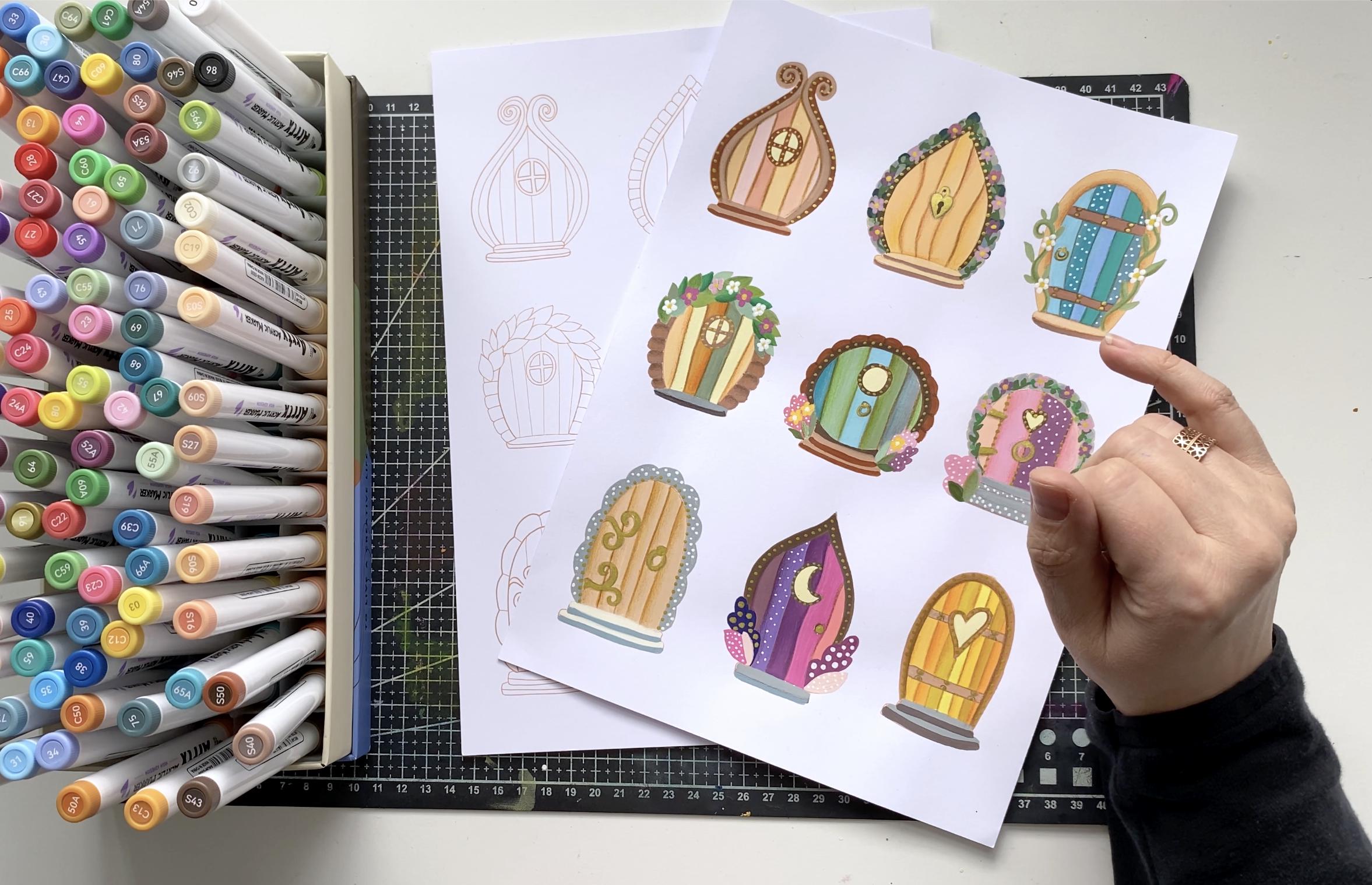 Whimsical Doors, Journal A4 Digital Printable Set Pdf X 2, Blanko ...