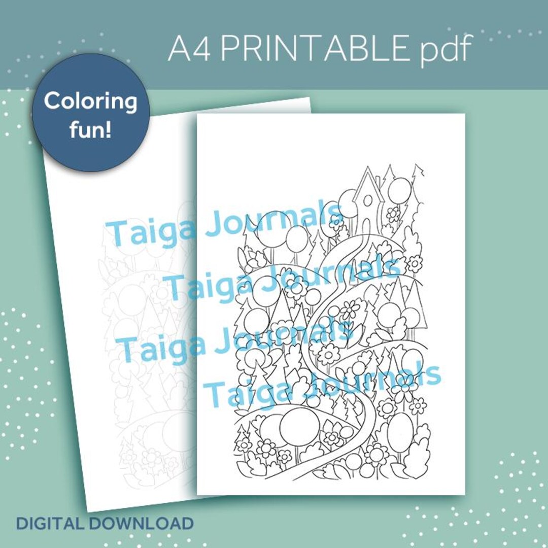 Taiga Whimsical Forest , A4 Coloring Printable Pdf - Etsy