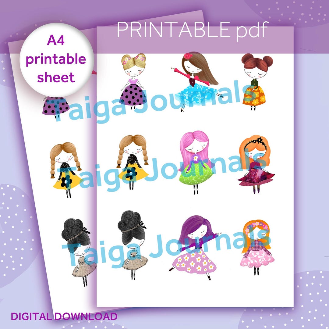 Whimsical Taiga Girls 2, Journal A4 Pdf Digital Download Printable - Etsy