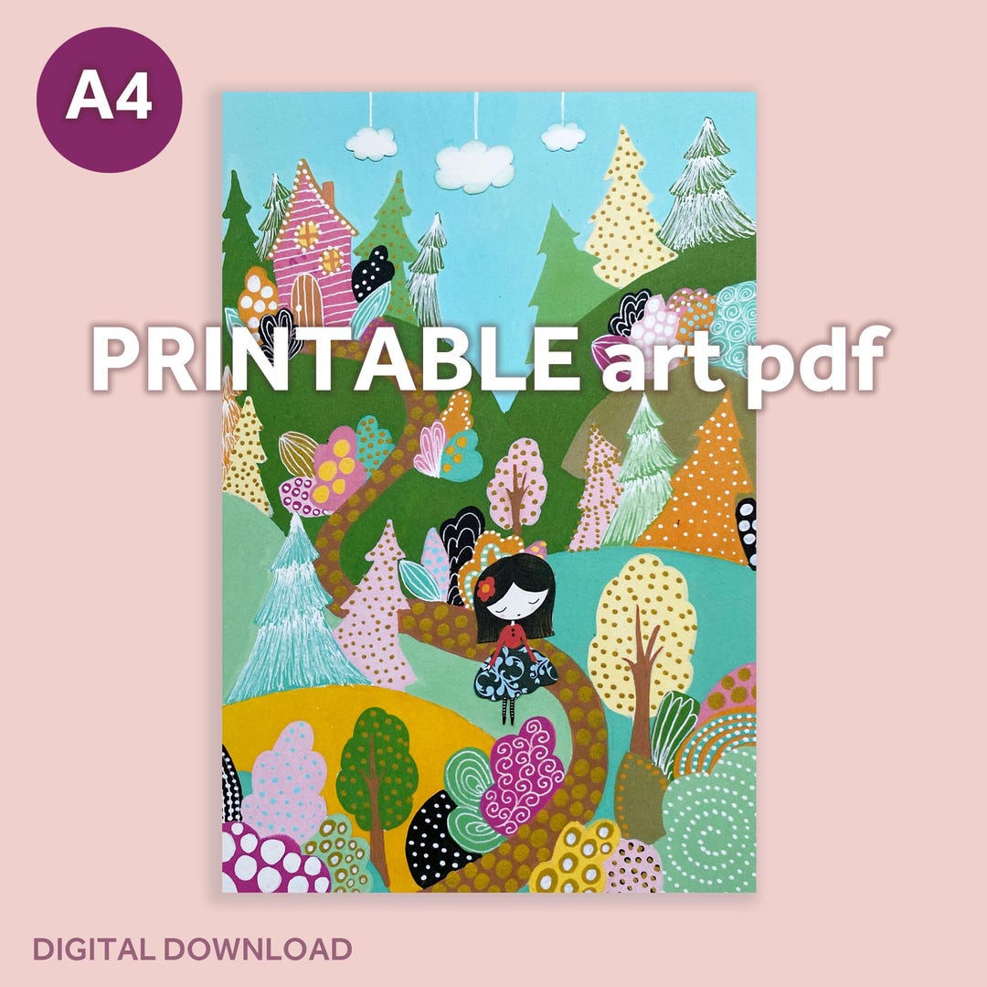Whimsical Taiga Forest, A4 Digital Art Printable, Digital Download - Etsy