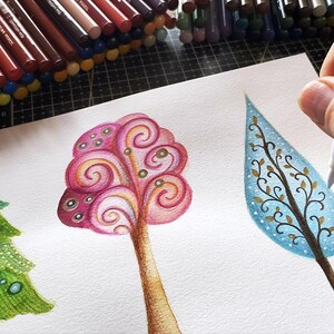 Whimsical Trees, Journal Digital Printable A4 Sheet - Etsy