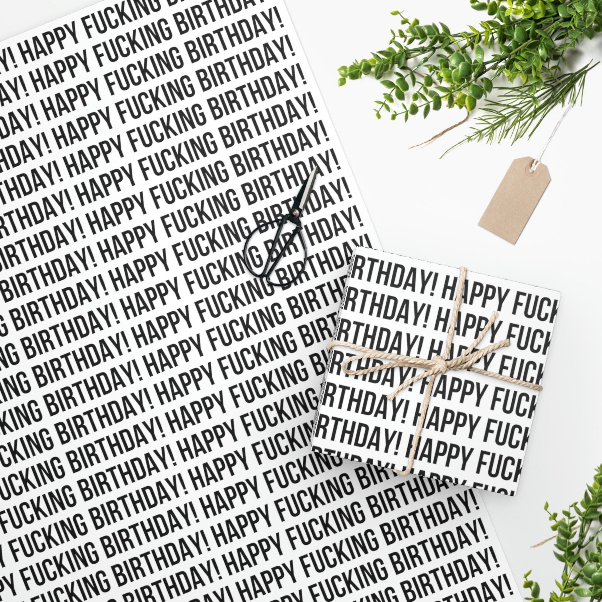 Funny Wrapping Paper, Happy Birthday Wrapping Paper, Happy Fxcking ...