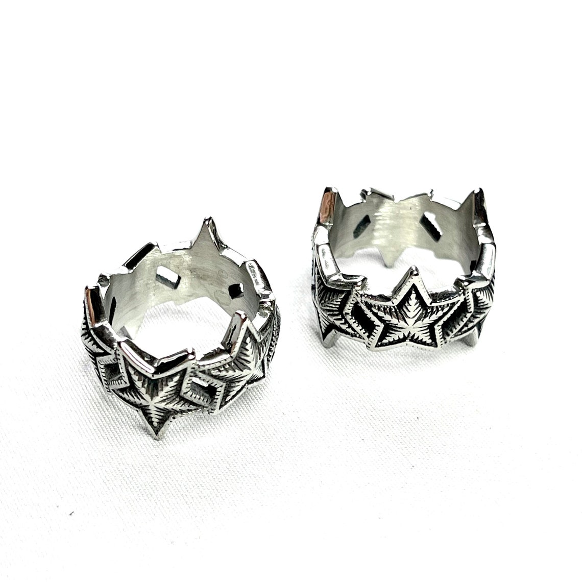 Star Band Ring, Chunky Star Ring, Silver Star Ring, Star Ring, Gothic ...