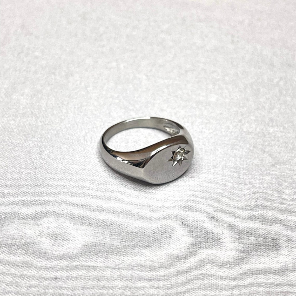Gem Ring, Gem Signet Ring, Signet Ring, Silver Pinky Ring, Gem Stone Ring, Stainless Steel ...