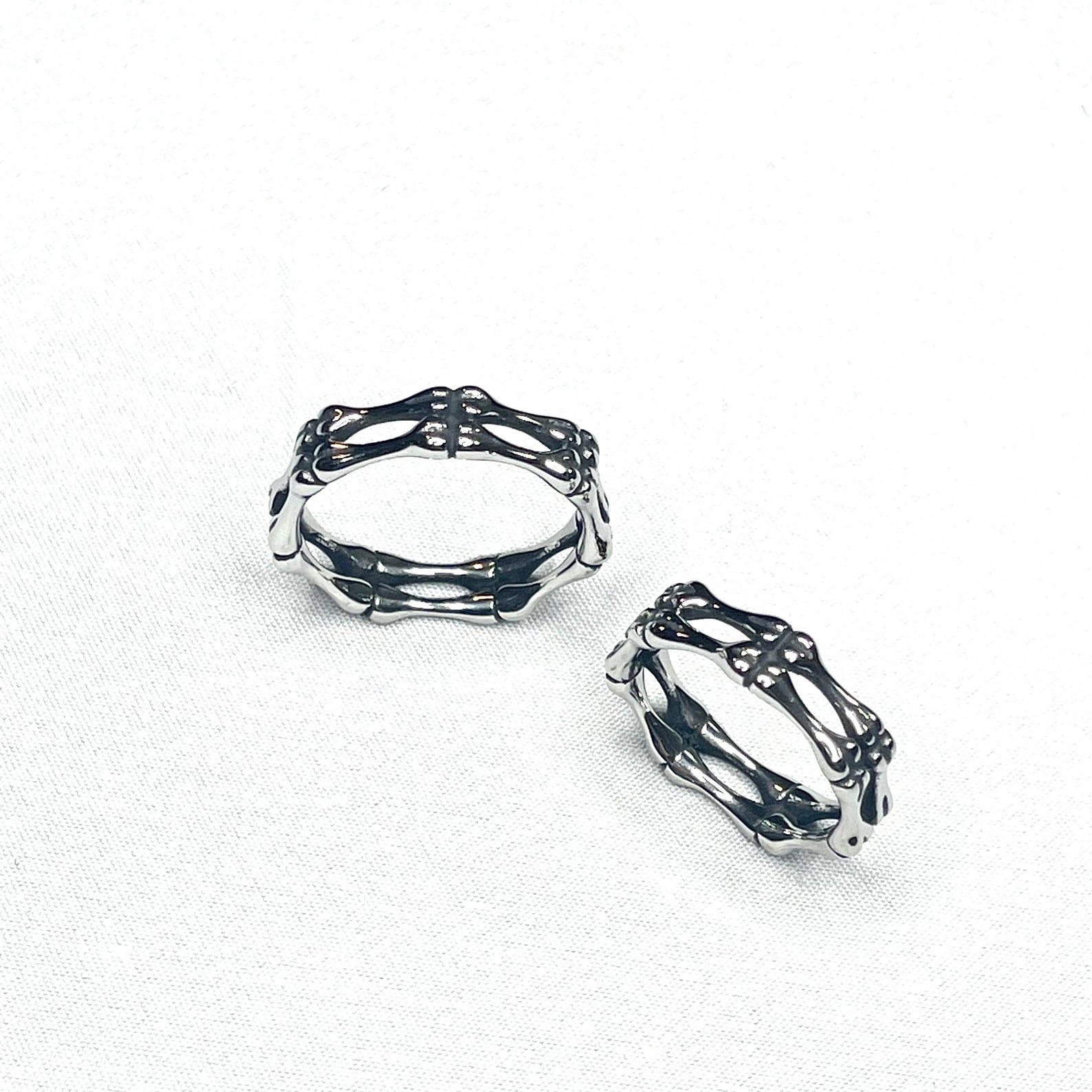 Bones Ring, Silver Bones Ring, Skeleton Ring, Silver Grunge Goth Rings ...