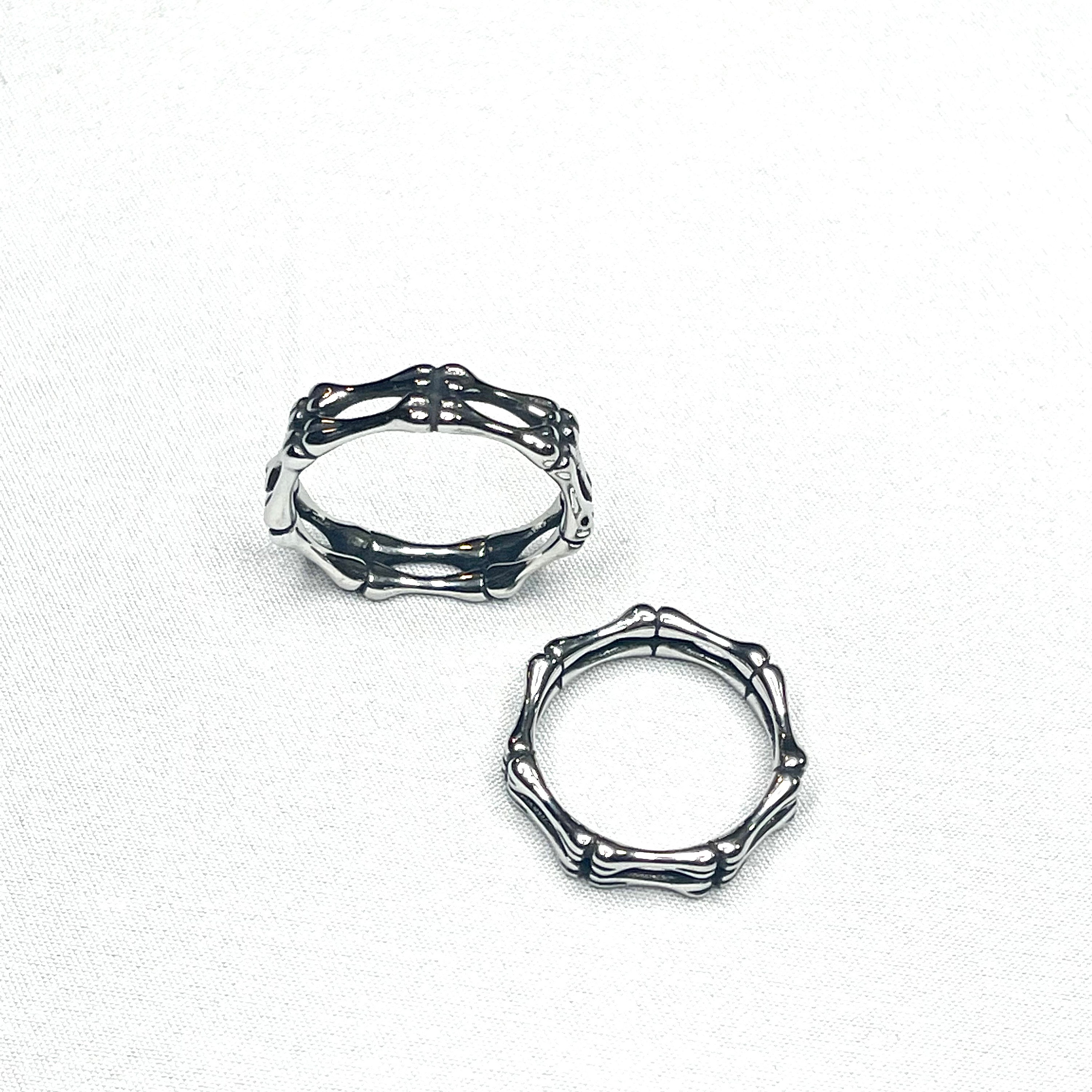 Bones Ring, Silver Bones Ring, Skeleton Ring, Silver Grunge Goth Rings ...