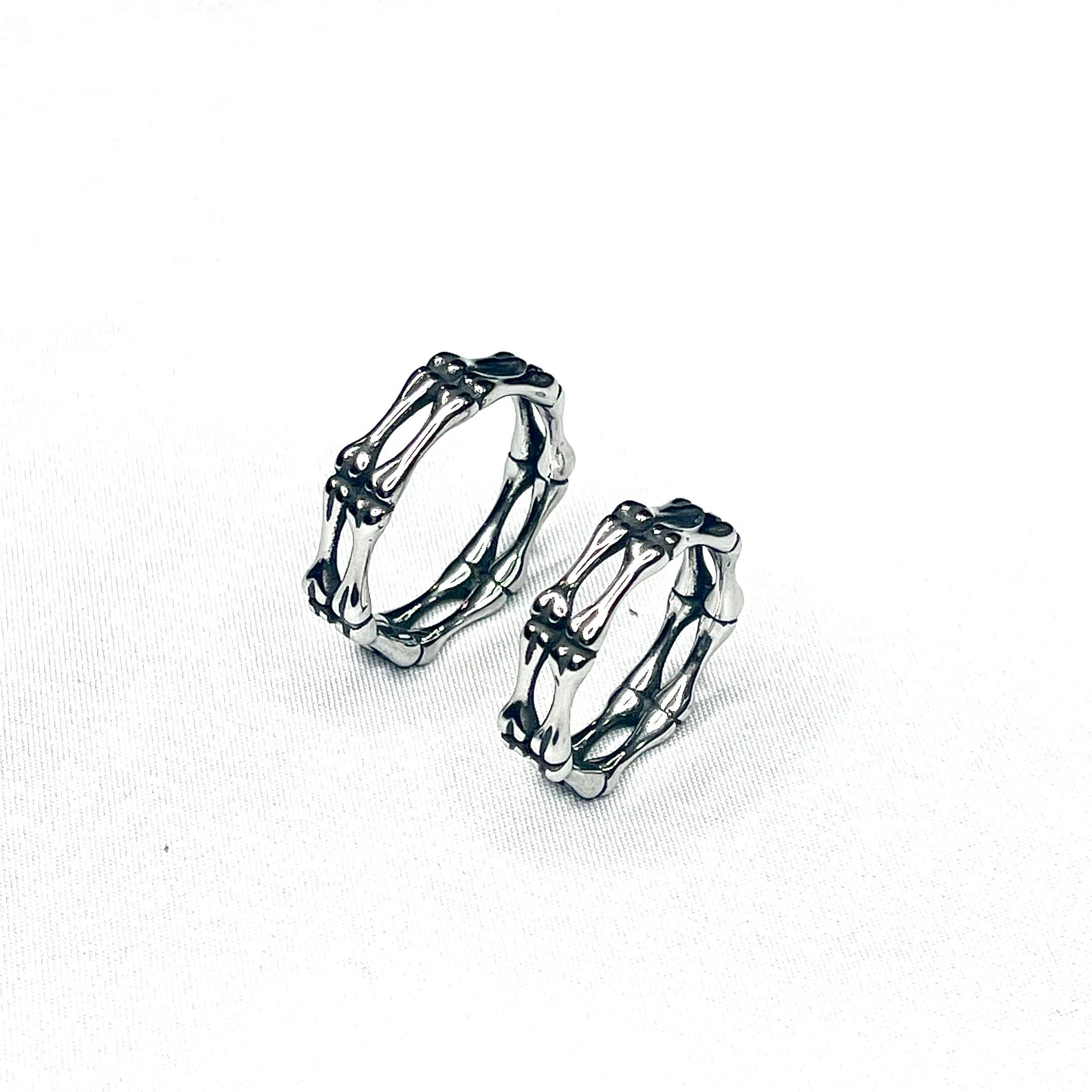 Bones Ring, Silver Bones Ring, Skeleton Ring, Silver Grunge Goth Rings ...