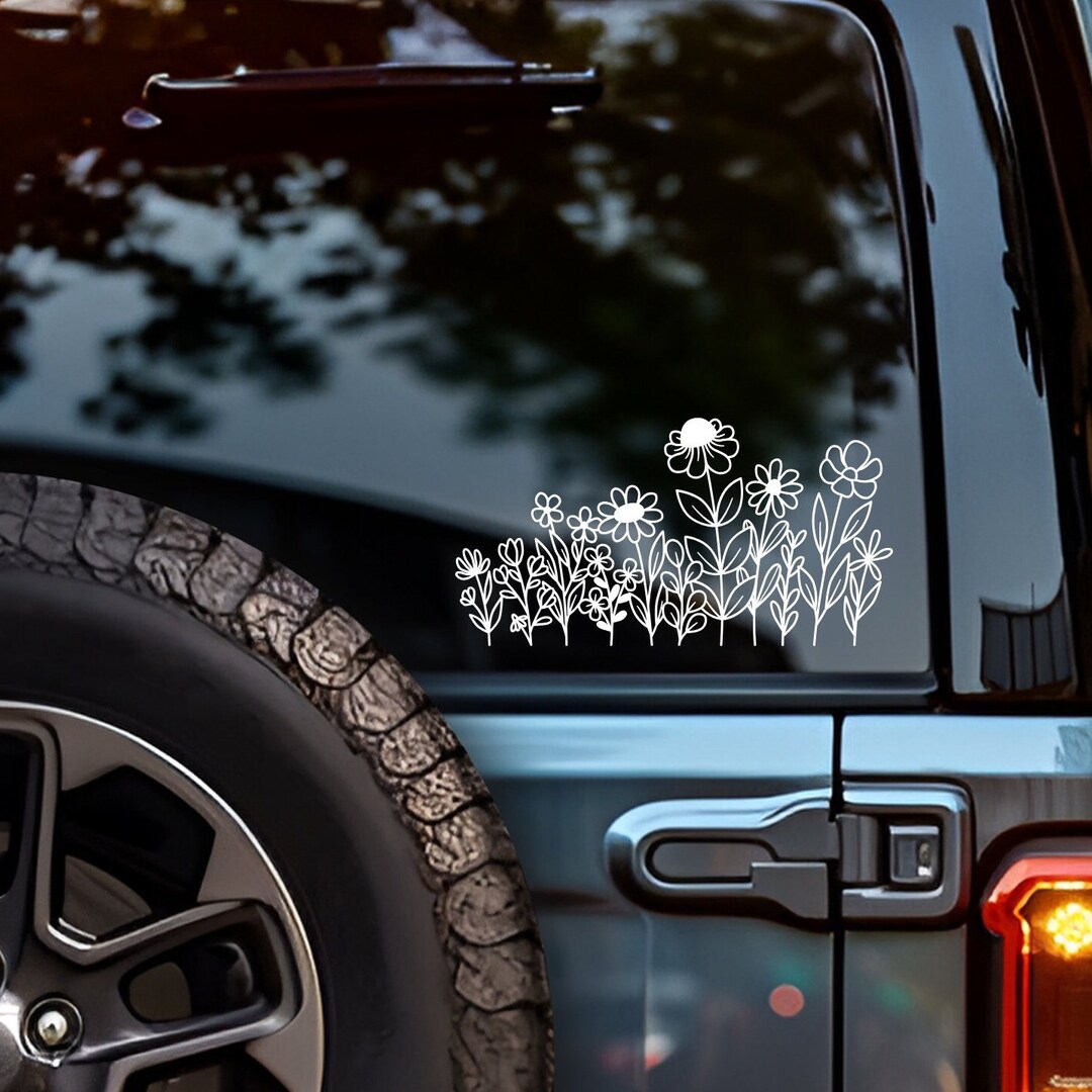 Wildflowers Decal, Wildflower Border Car Decal, Wildflower Window Decal ...