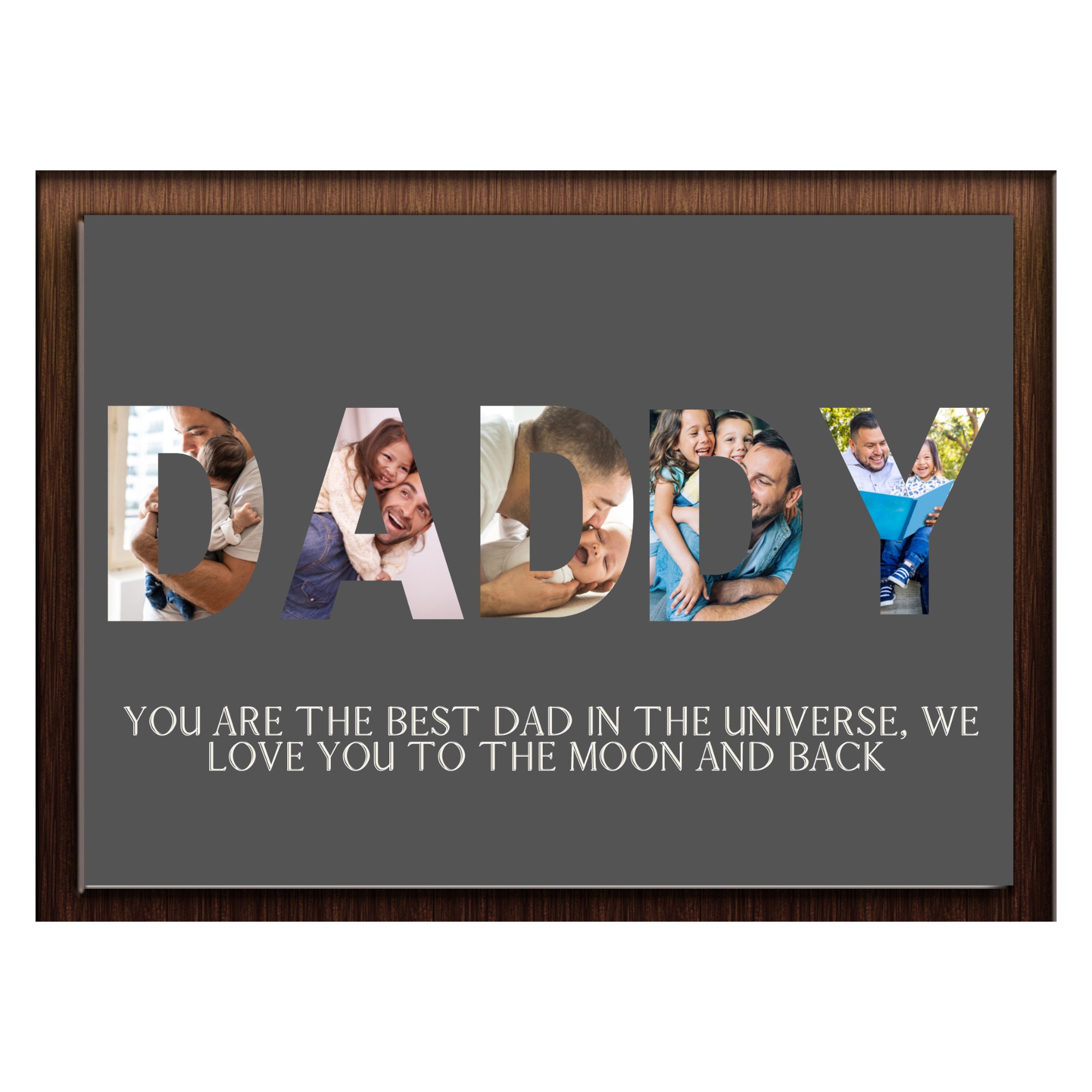 PRINTABLE DADDY Collage, Daddy Photo Collage, Customized Father's Day ...