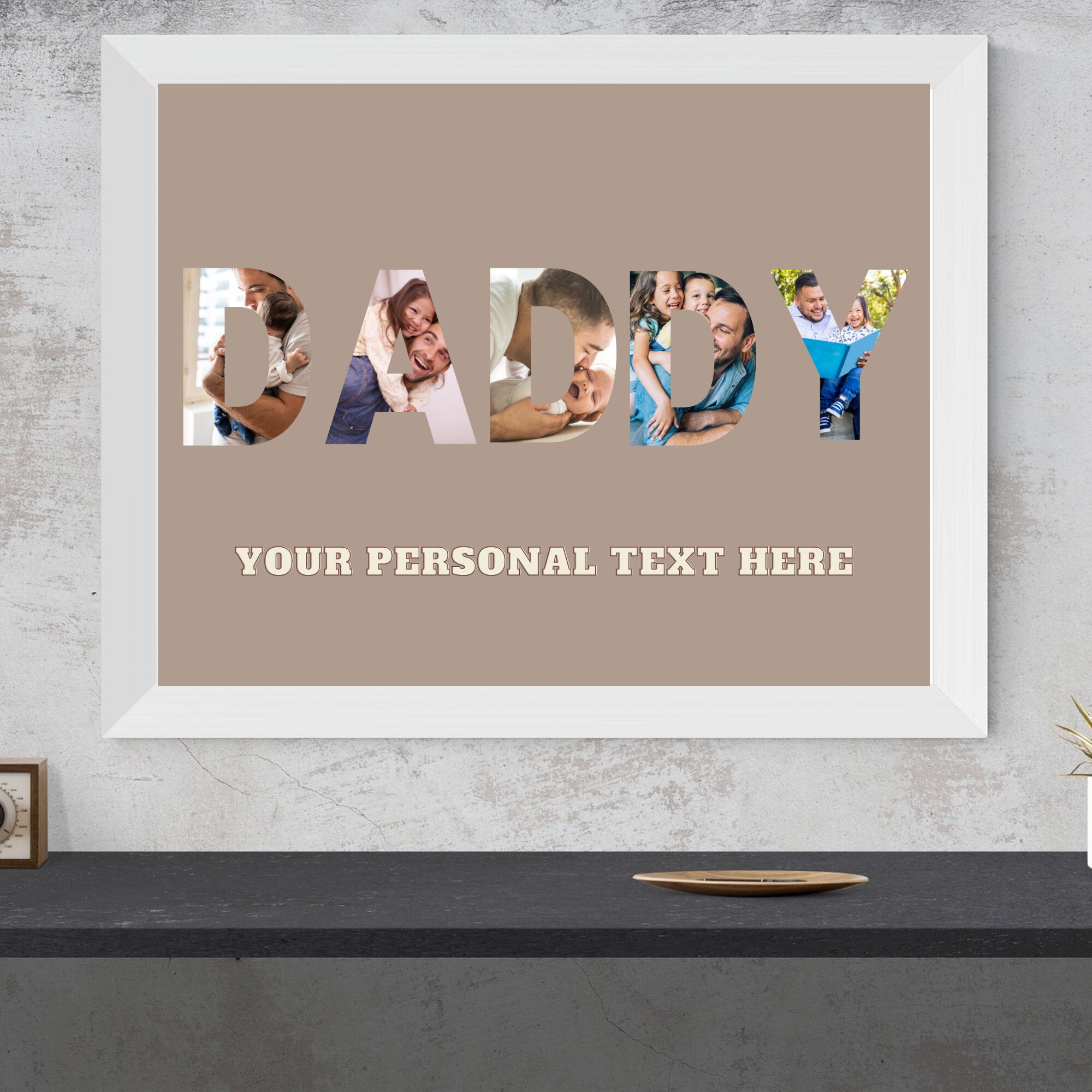 PRINTABLE DADDY Collage, Daddy Photo Collage, Customized Father's Day ...