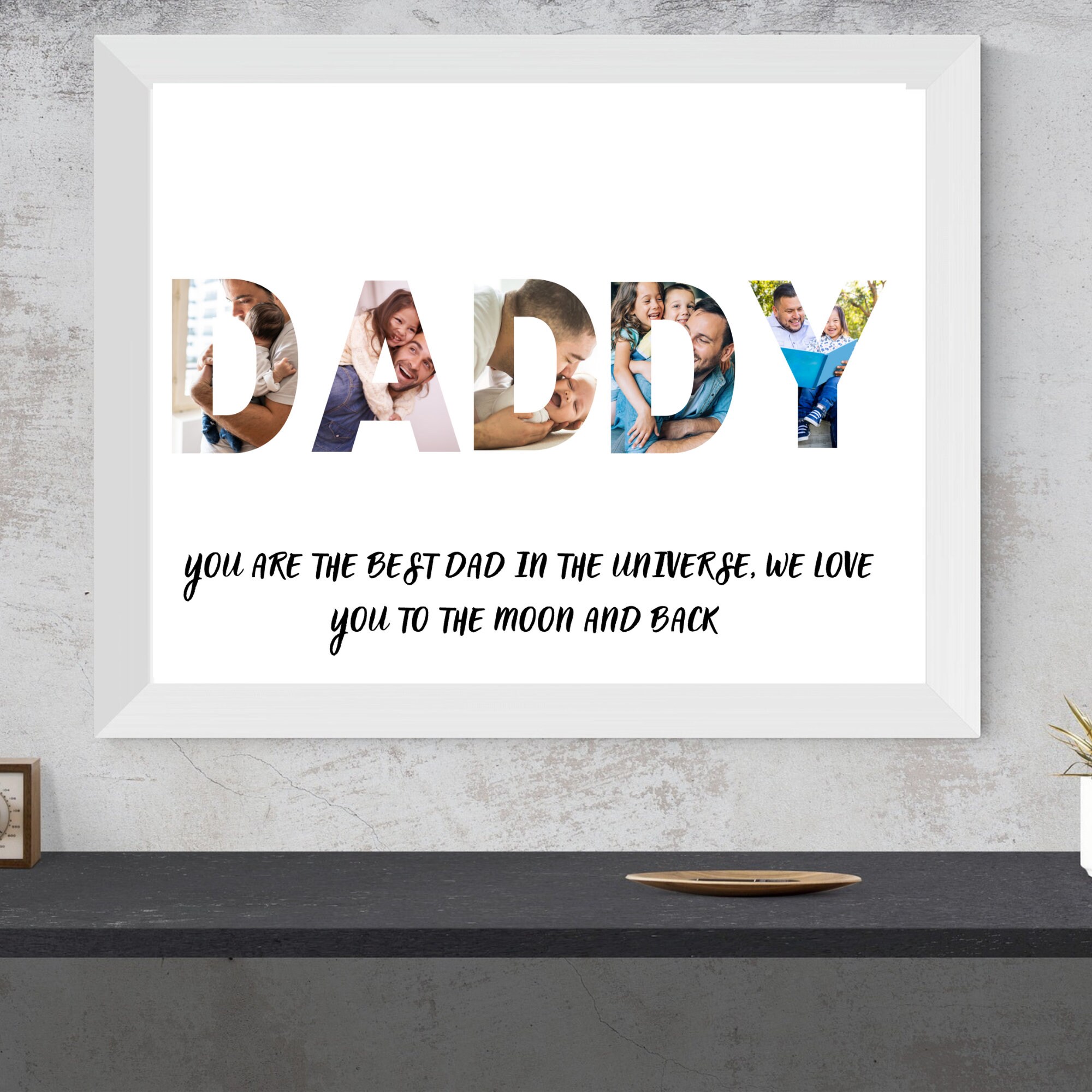 PRINTABLE DADDY Collage, Daddy Photo Collage, Customized Father's Day ...