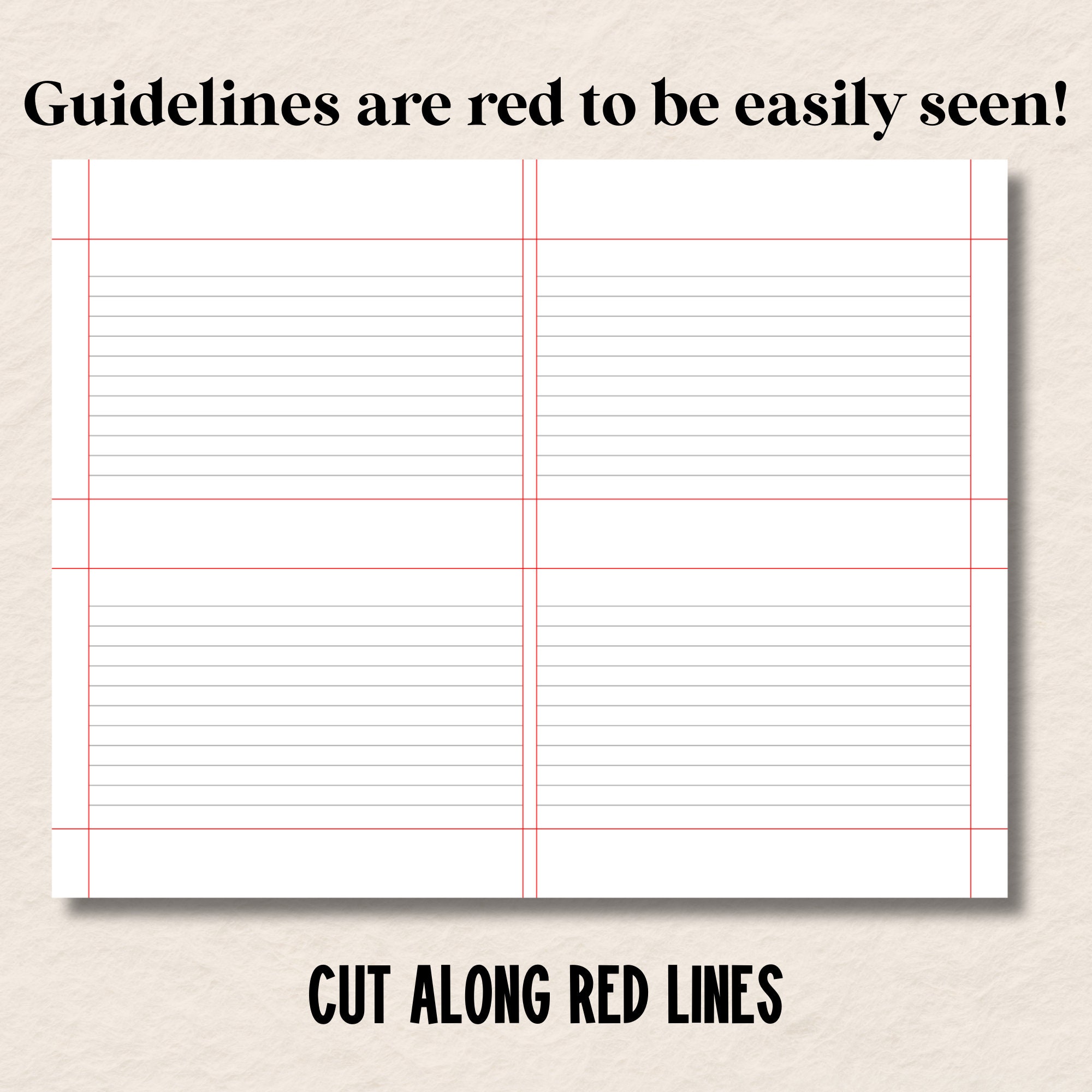 Printable 3x5 Index Cards, Lined Index Cards, Cornell Style Printable ...