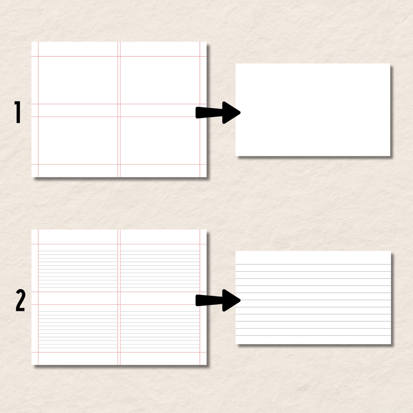 Printable 3x5 Index Cards, Lined Index Cards, Cornell Style Printable ...
