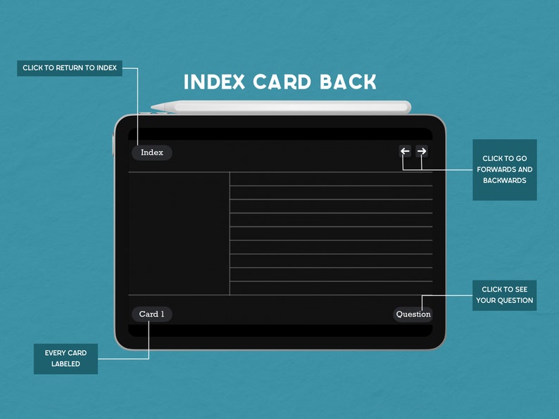 Black Digital Flash Cards for Goodnotes and Notability 5 Styles ...