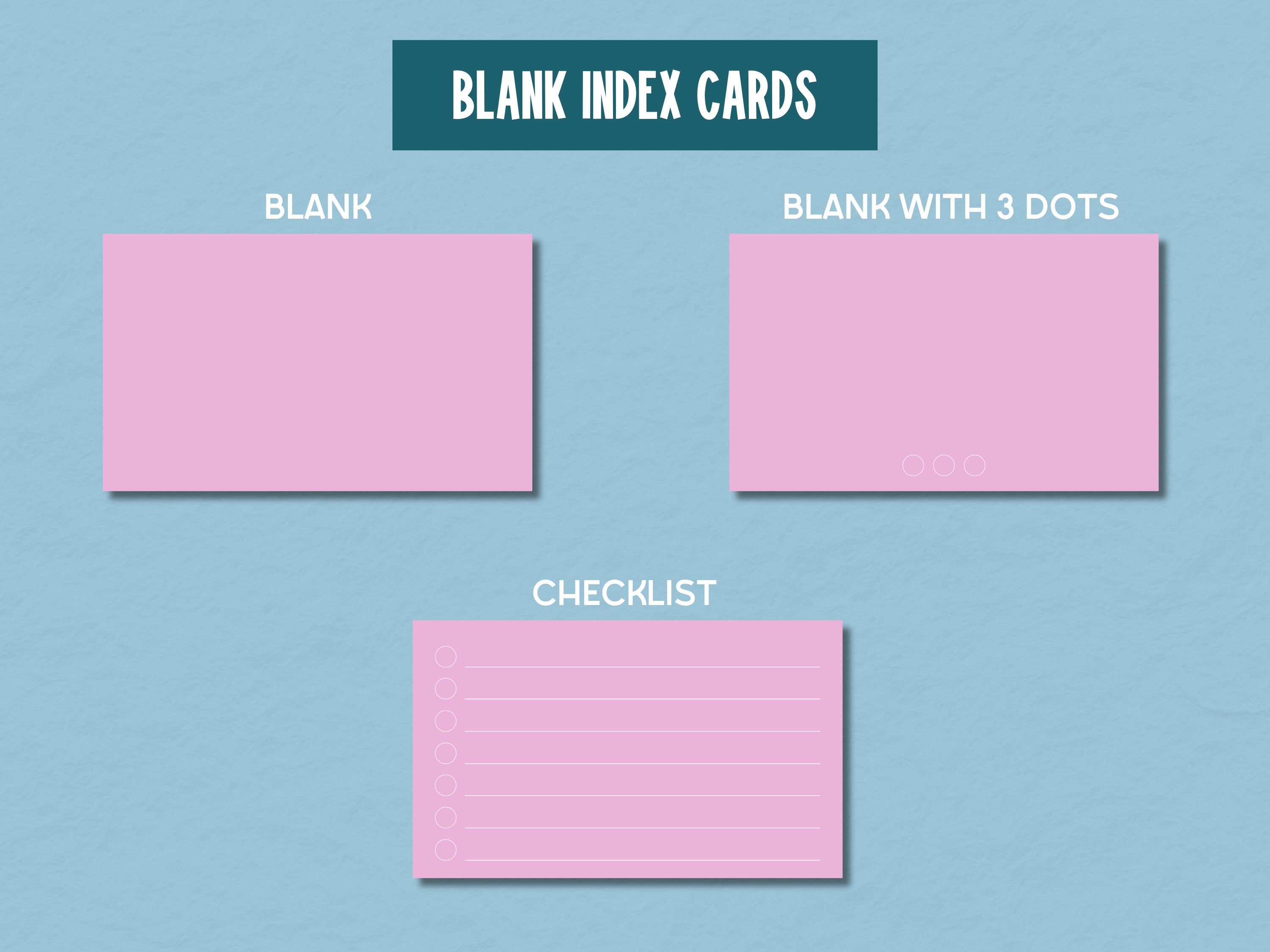 Pink Goodnotes Index Cards, Digital Index Cards: Lined Index Cards ...