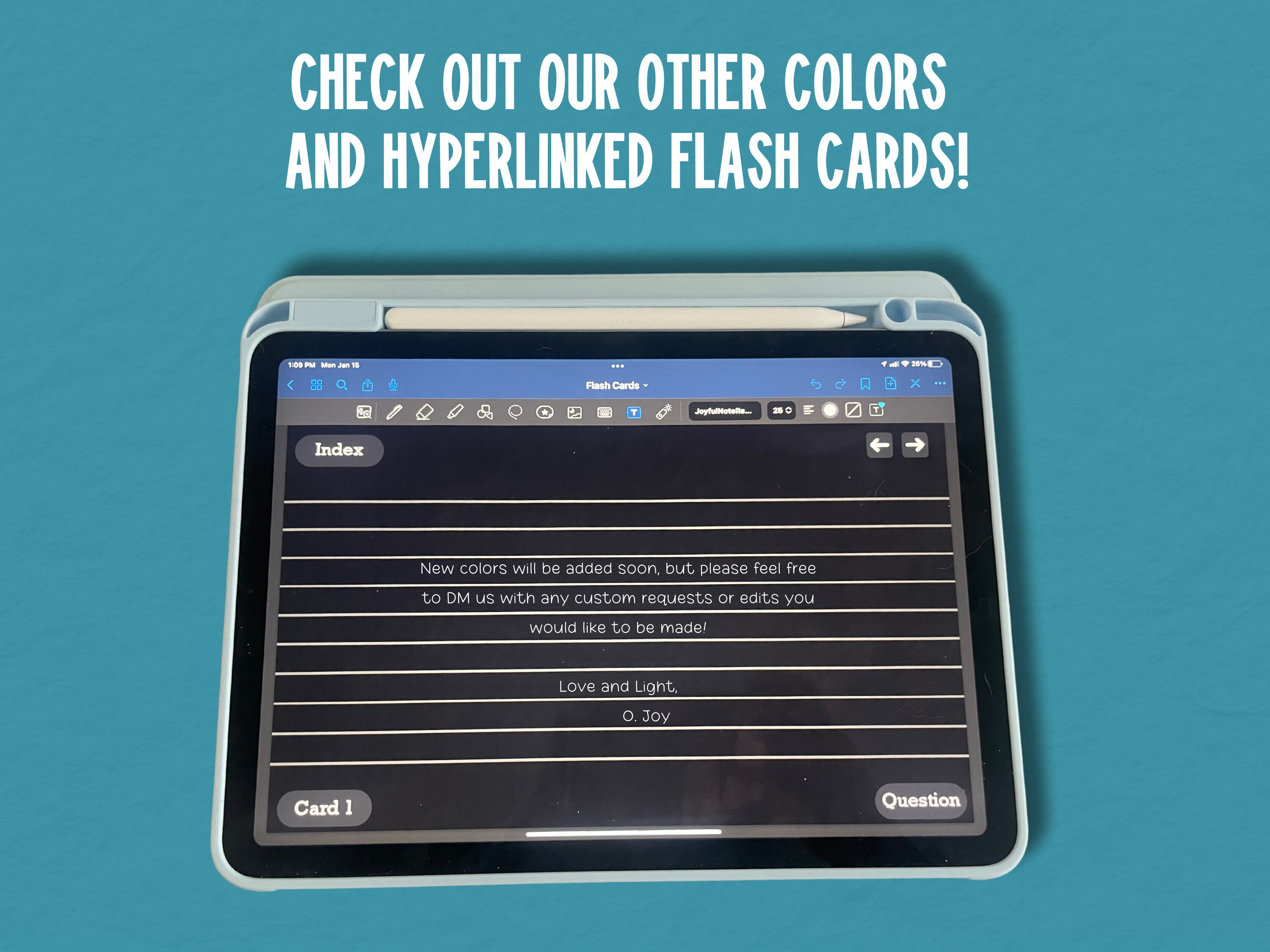 White Goodnotes Index Cards, Digital Index Cards: Lined Index Cards ...