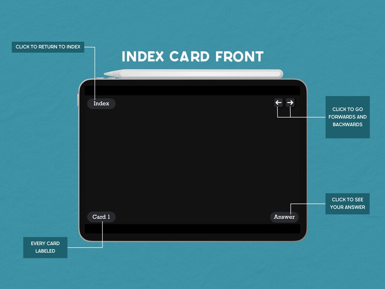 Black Digital Flash Cards for Goodnotes and Notability 5 Styles ...