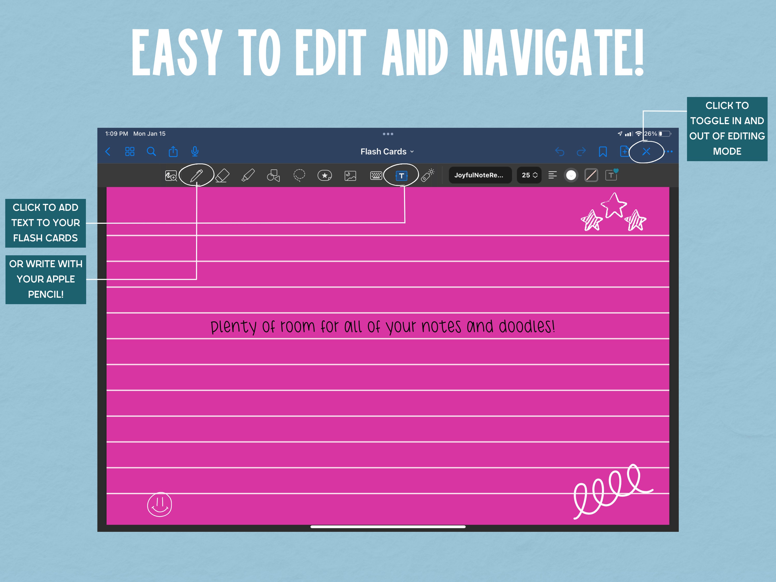 Pink Goodnotes Index Cards, Digital Index Cards: Lined Index Cards ...