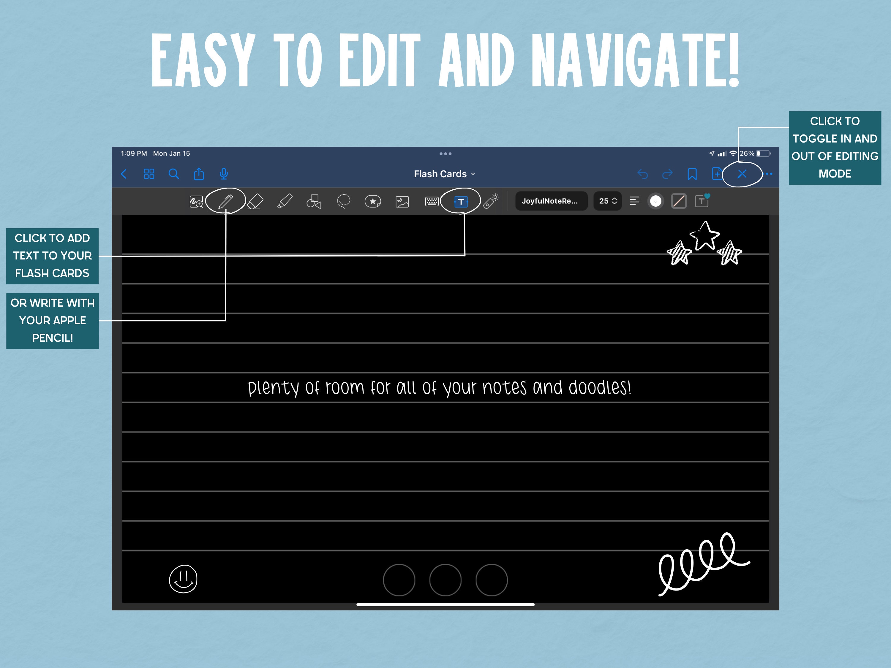 Black Goodnotes Index Cards, Digital Index Cards: Lined Index Cards ...