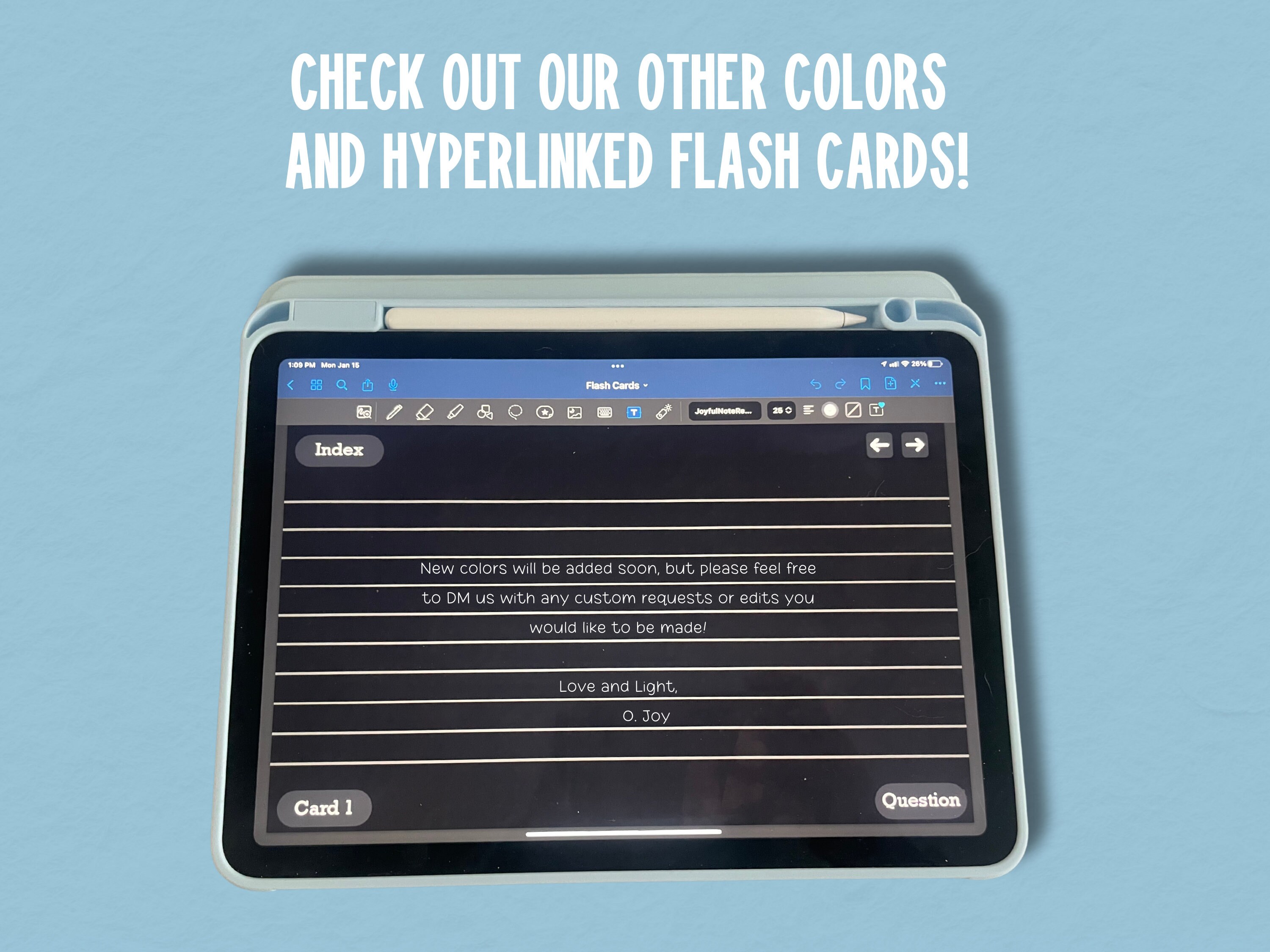 Black Goodnotes Index Cards, Digital Index Cards: Lined Index Cards ...