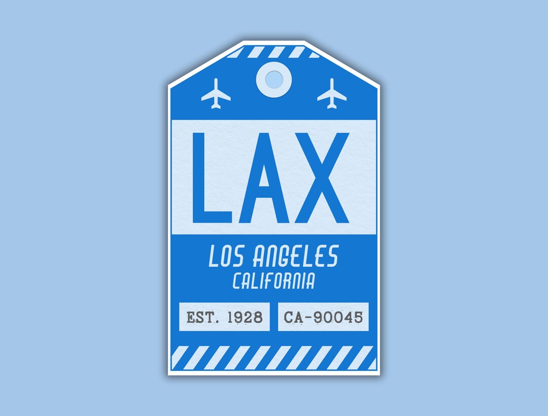 LAX Luggage Tag Sticker, Los Angeles Travel Decor - Etsy
